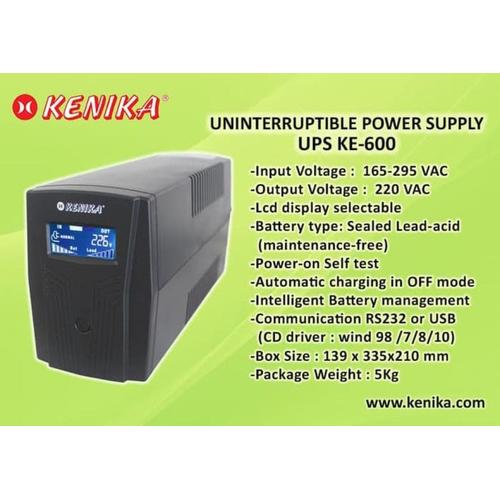 Jual UPS KENIKA KE-600 Line Interactive Smart UPS 600VA with AVR - Jakarta Barat - MinovTech ...