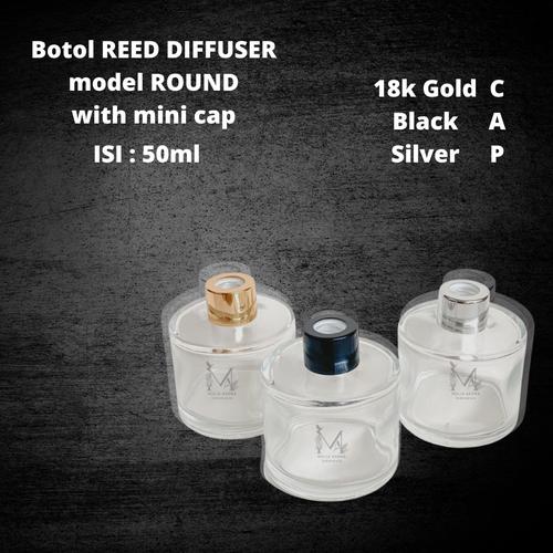 Jual Botol REED DIFFUSER 50ml model bulat dengan mini cap - Black ...