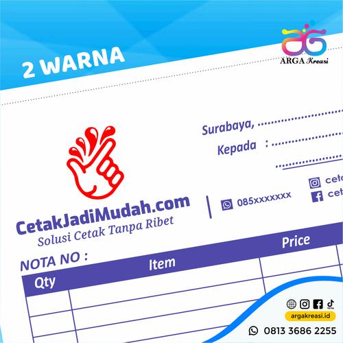 Jual Cetak Nota Custom 1/8 F4 NCR Bon Kwitansi 1 Ply / 2 Ply / Rangkap ...