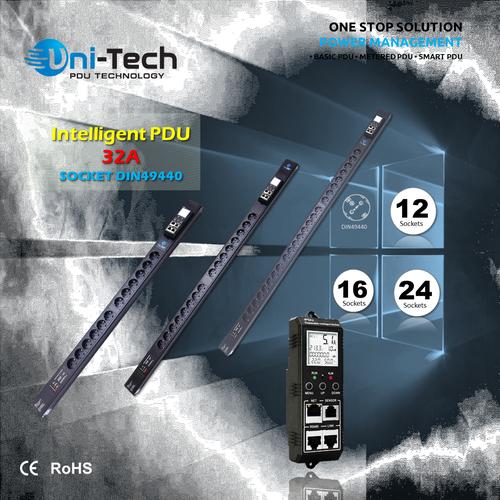 Jual Intelligent rPDU 12, 16, 24 Sockets DIN49440 Input IEC309 2P+E 32A ...