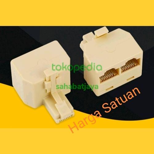 Jual Soket Cabang Telepon 2 Way Socket T Sambungan Paralel 2 lubang ...