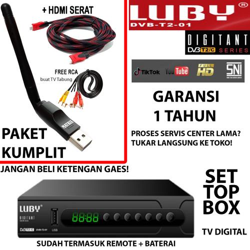 Jual SET TOP BOX LUBY DBVT2 01 TV DIGITAL YOUTUBE TIKTOK GARANSI MUDAH - LUBY+HDMI+DNGLE ...