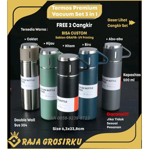Jual Termos Vacum Mug Gift Set Tumbler Flask 500ml Botol Air Panas ...