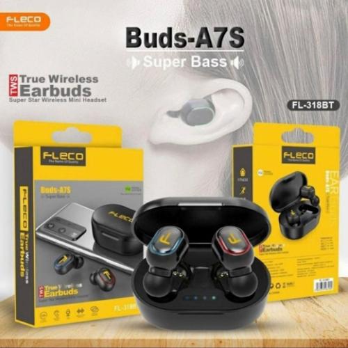 Promo HEADSET / EARPHONE BLUETOOTH TWS FLECO A7S WITH MIC STEREO ...