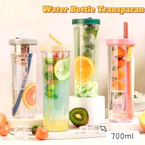 Jual BOTOL MINUM TRANSPARAN / BOTOL INFUSED WATER DENGAN SEDOTAN 700ML ...
