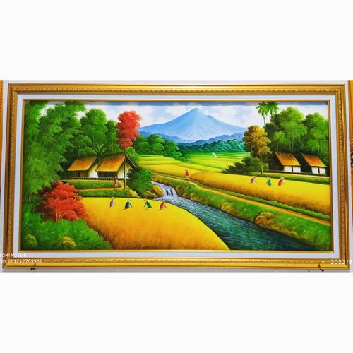 Jual lukisan ukuran besar sudah dengan bingkai ukuran jumbo - Biru ...