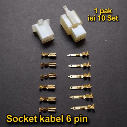Jual Soket Motor 6pin Kecil + Skun | Socket Mobil Konektor Kabel Isi ...