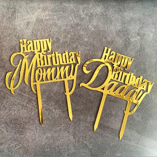 Jual Topper Kue Happy Birthday My Husband/ My Wife/Prince/Queen/Best ...
