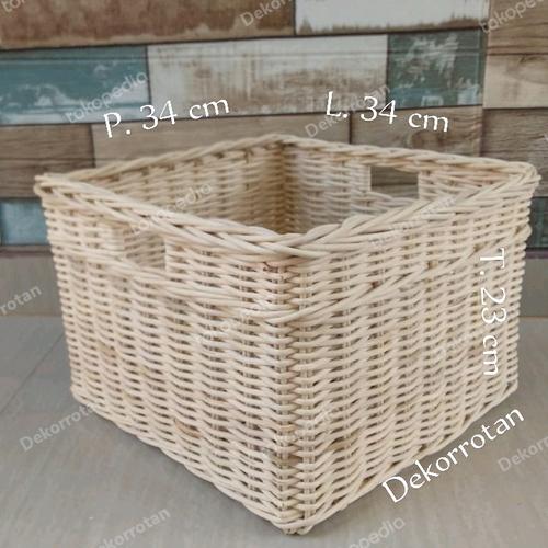 Jual keranjang besar kotak laci box storage murah original rotan - Kab ...