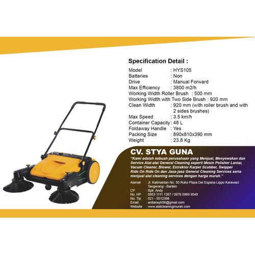 Jual Sweeper HYS105 Manual Menyapu Mesin Pembersih Lantai Mesin - Kota ...
