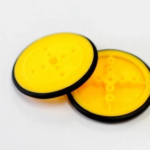 Jual rubber wheel robot tire TT motor smart car 410 roda kuning robot ...
