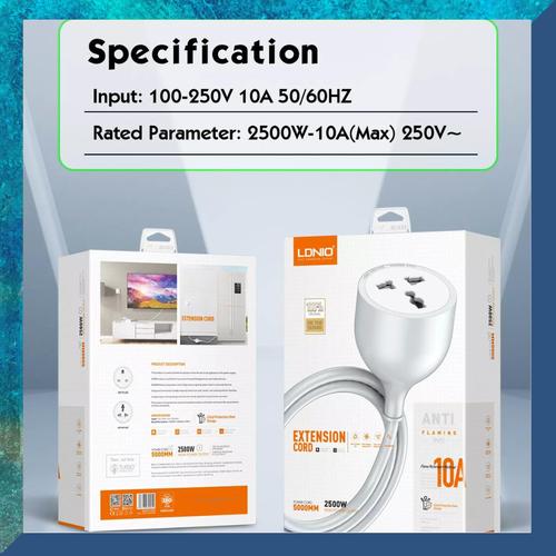 Jual LDNIO SC1017 5 Meter Kabel Extension Universal Socket Indoor ...