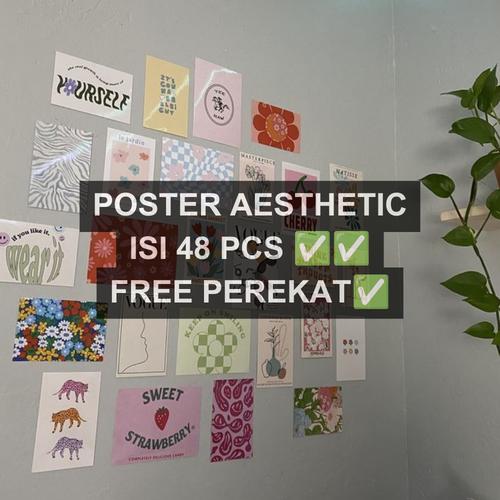 Jual poster aesthetic untuk dinding kamar - PURPLE, A5 24PCS - Kab ...