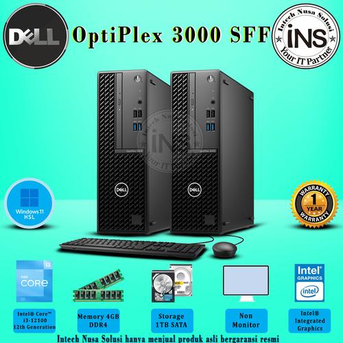 Jual CPU DELL OptiPlex 3000 SFF i3-12100 4GB 1TB SATA/256GB/512GB SSD ...