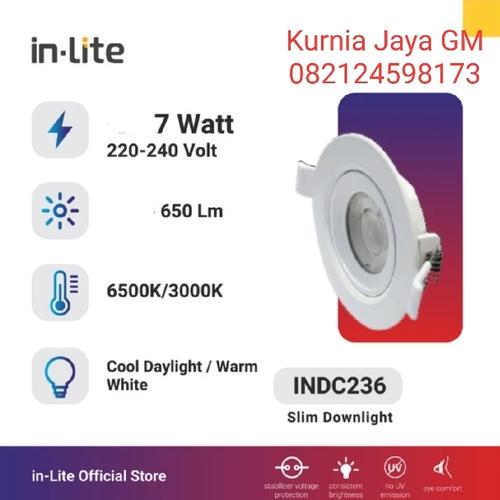 Jual Inlite Downlight LED Spotlight INDC236 7watt Slim Downlight Sorot ...