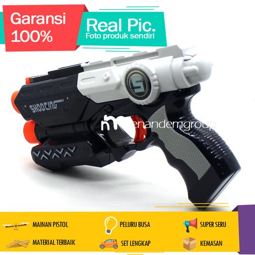 Jual Mainan Anak Pistol Pistolan Peluru Busa Soft Bullet Shooting Range ...