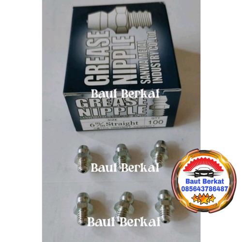 Jual nipple grease M6 lurus nepel gemuk 6mm grease nipple M6 x lurus ...