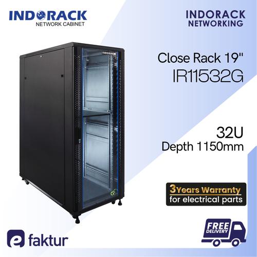 Jual Indorack Close Rack 32U Glass Door Rack Server Depth 1150mm ...