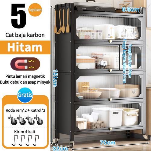 Promo Rak oven microwave Rak kabinet dapur dengan pintu Rak penyimpanan ...