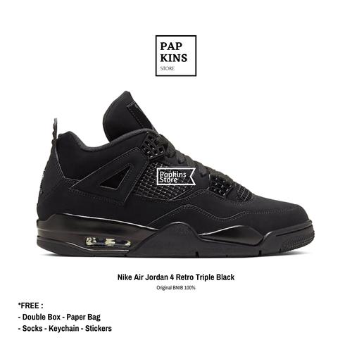Jual sepatu nike air jordan IV retro triple black original BNIB ...