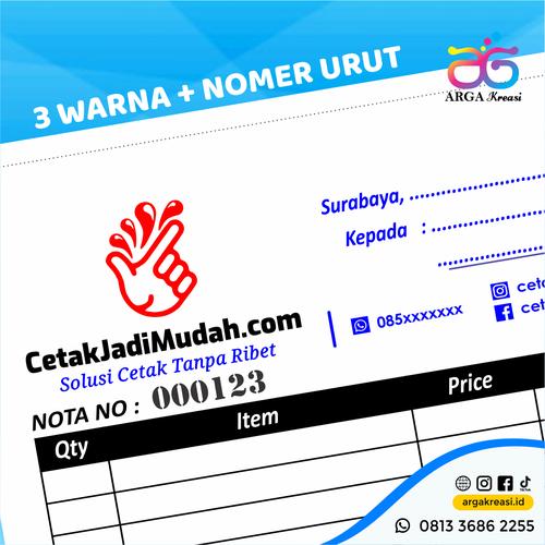 Jual Cetak Nota Custom 1/4 F4 1 Ply / 2 Ply / 3 Ply NCR Bon Kwitansi ...