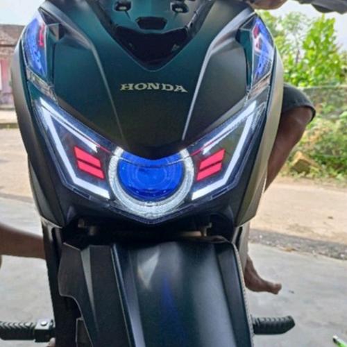 Jual reflektor beat deluxe custom biled projector dan sein running ...