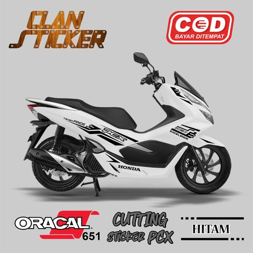 Jual Cutting Sticker PCX 150 - 160 Motor White Stiker Striping Hitam 22 ...