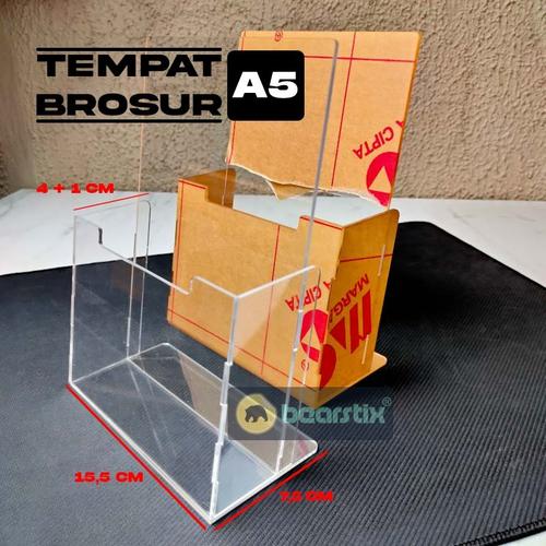 Jual Tempat brosur A5 flyer holder akrilik meja kartu nama kasir cafe ...