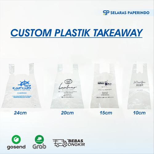 Jual Custom plastik bening take away kantong kresek jinjing sablon ...