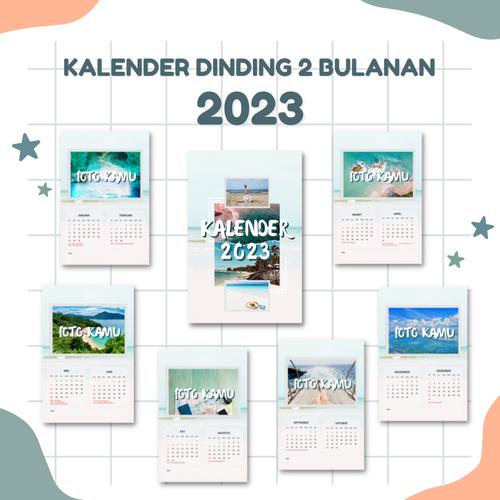 Jual [2 Bulanan] Kalender 2023 Kalender Dinding 2023 Spiral Klem Custom ...