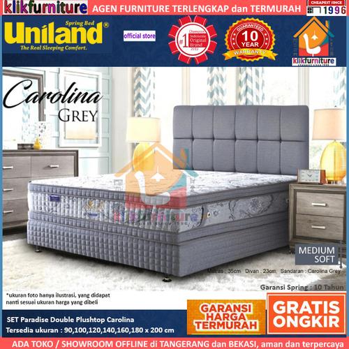 Promo Bed Set Paradise Double Plushtop Carolina Grey Uniland Springbed ...