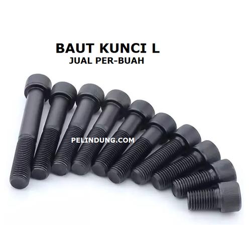 Jual Perbuah Baut Soket M 10 X 75 mm Baja Hitam Kunci L 5 Bolt Socket ...