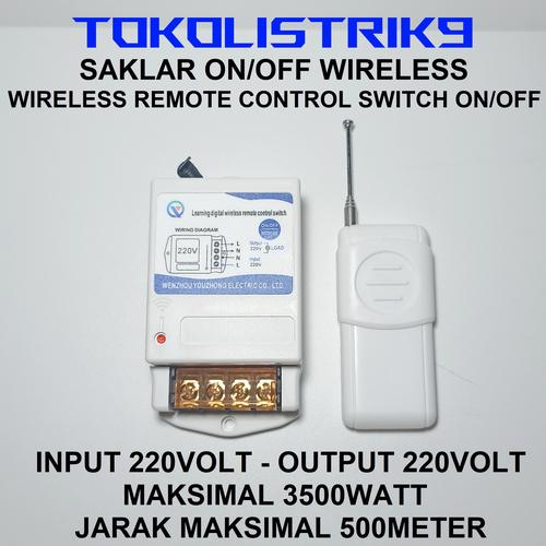 Jual SAKLAR ON/OFF WIRELESS 220V / SAKLAR WIRELESS SWITCH ON/OFF 500M ...
