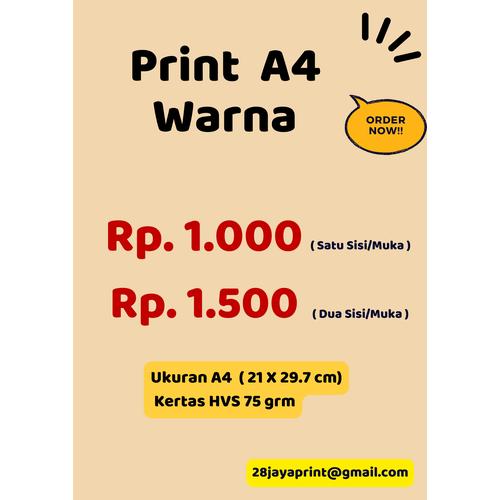 Jual Cetak & Print Kertas HVS A4 Warna Skripsi Laporan Buku Murah ...