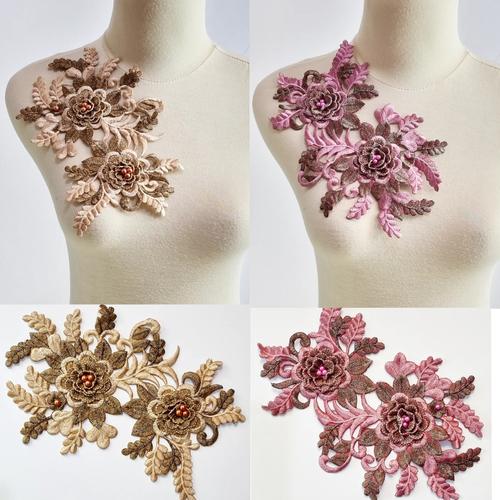 Jual bordir bunga 3d BB71 premium - nude brown - Kota Bandung ...