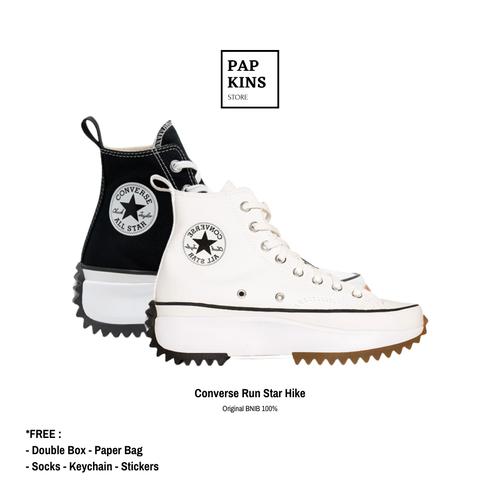 Jual sepatu converse - run star hike original 100%, black, white ...