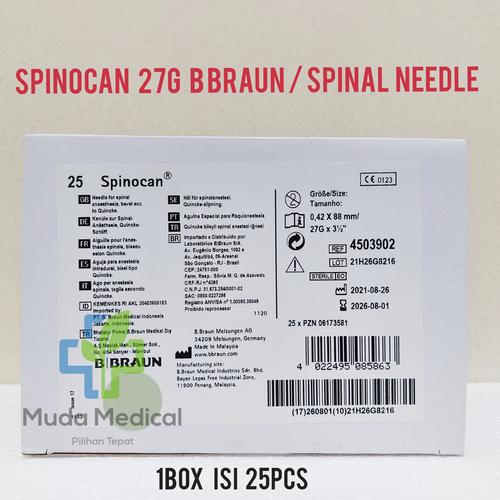 Jual Spinocan 27 Bbraun spinal needle 27G / Spinocan 27G B Braun - 25G ...