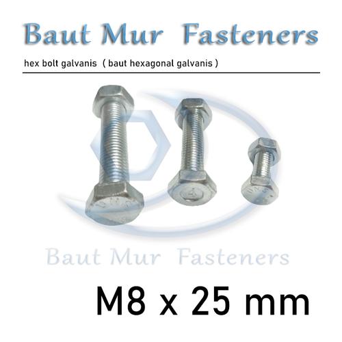 Jual baut mur M8 x 25mm / bmp m8 x 25mm galvanis / bmp m8 x 25mm ...