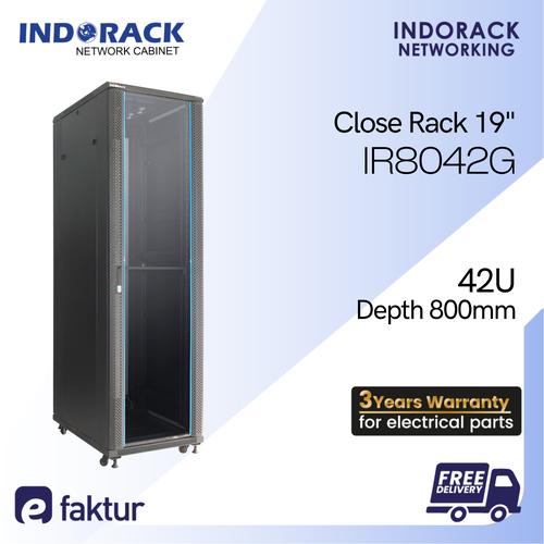 Jual Indorack Close Rack 42U Glass Door Rack Server 19" Depth 800mm ...