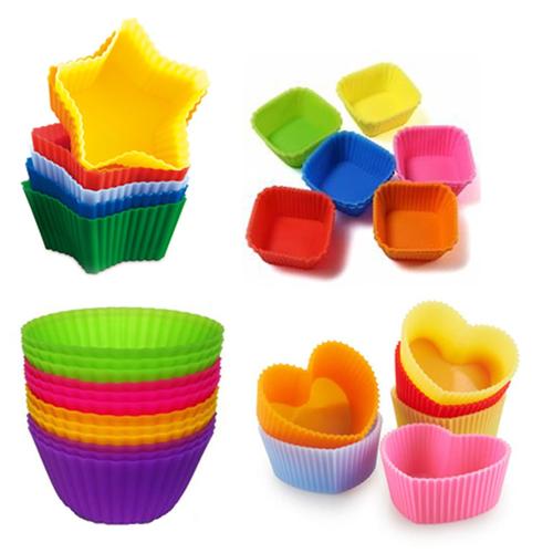 Jual Cetakan Kue Cupcake Muffin Cups Jelly Silicone Mould alas bento ...