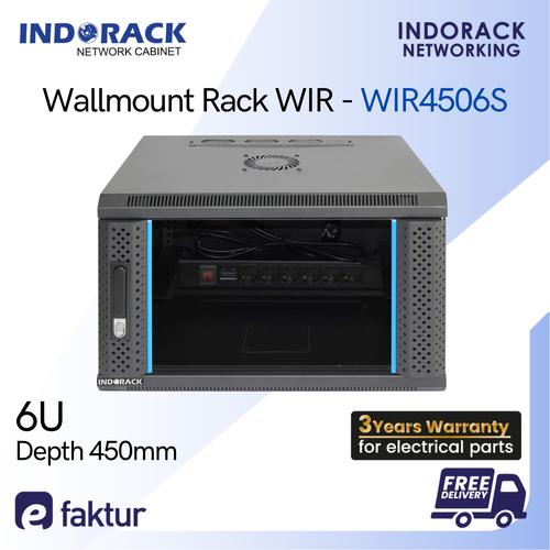 Jual Indorack Wallmount Rack 6U Single Glass Door 19" Depth 450mm ...