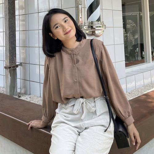 Jual Rivery Nameria River Oversize Blouse Premium Airflow Crinkle ...