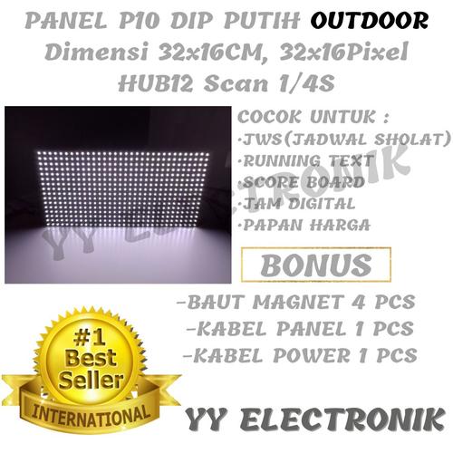 Jual Panel Module Modul LED P10 Running Text DIP Putih White Outdoor ...