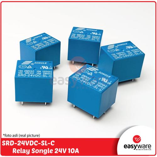 Jual Relay 24V 5 Pin Songle SRD-24VDC-SL-C 24V DC 10A Relay Songle ...