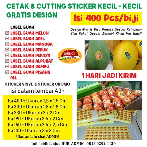 Jual stiker label buah 1 lembar isi 70 Pcs ukuran 4 cm / custom - 3 x 3 ...