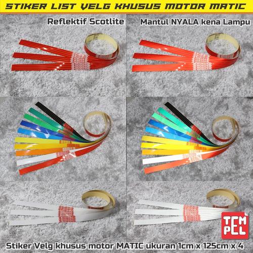 Jual STIKER VELG/LIST VELG khusus MOTOR MATIC Reflektif/Nyala Kena ...
