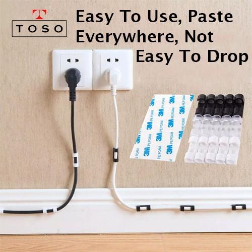 Jual isi 20pcs Cable Clip Klem Kabel Tempel Wire Organizer klip kabel ...