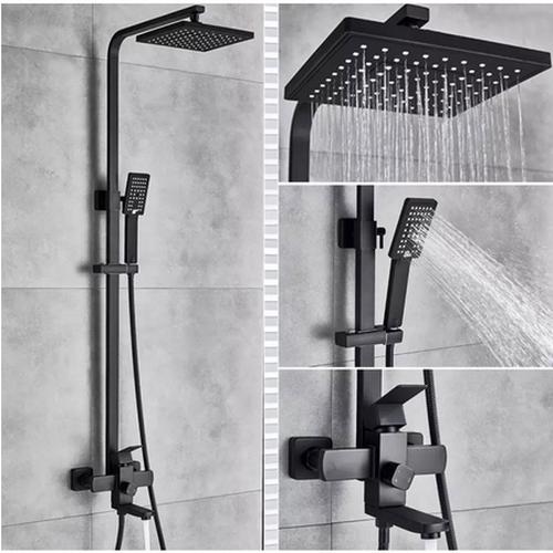 Jual Shower Set Kamar Mandi Kran Panas Dingin Mixer warna hitam modern ...