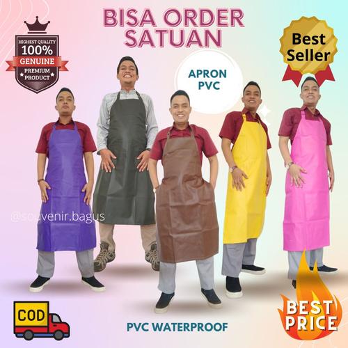 Jual Apron Celemek PVC Anti Air Waterproof cuci piring steam barista ...