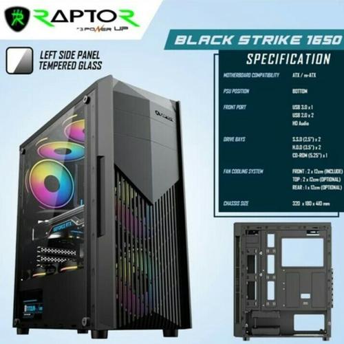 Jual Casing PC Komputer PowerUp Gaming Raptor 1650 + 2 Fan - Kota Medan ...